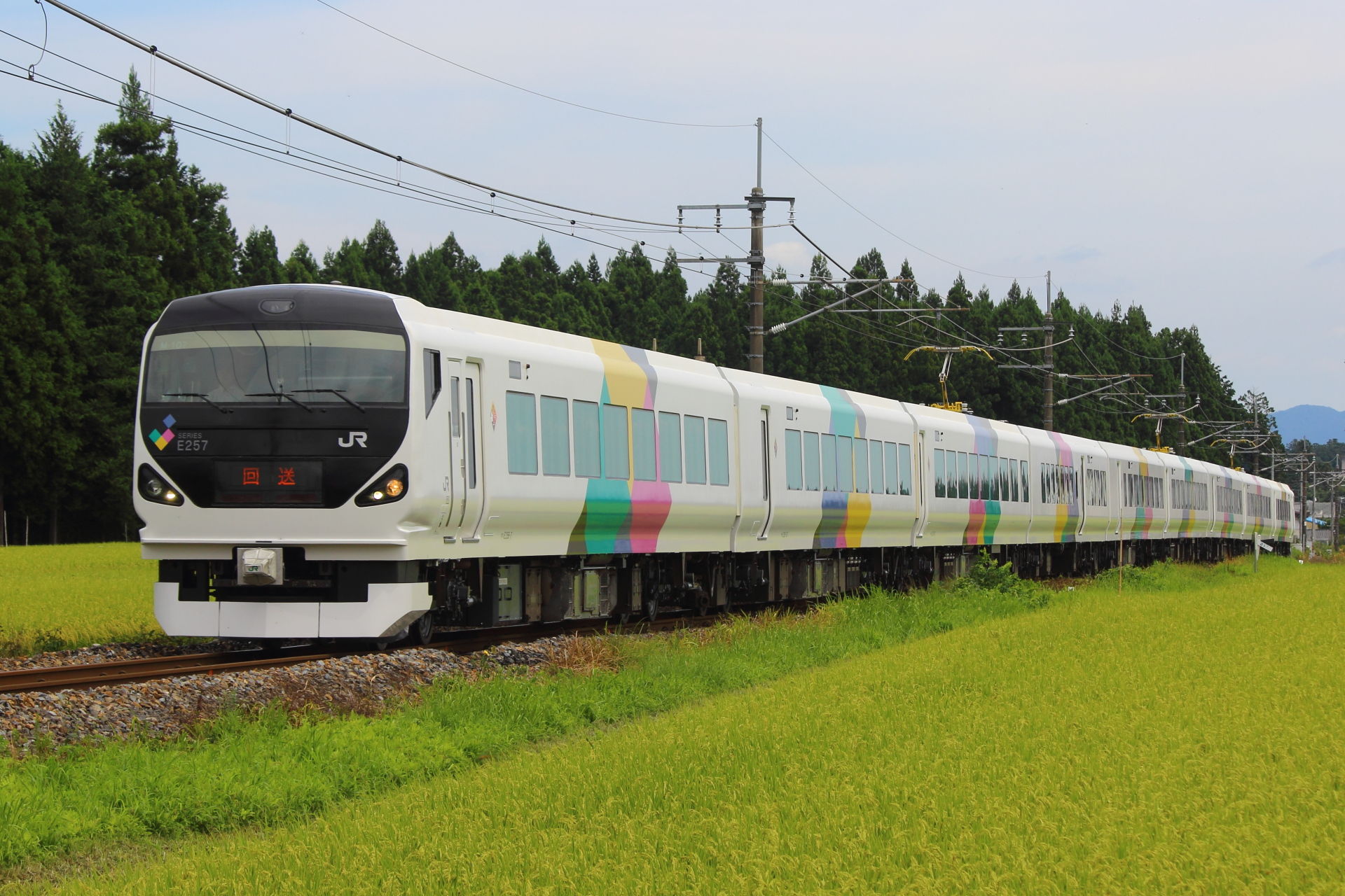 2018/8/19 E257系0番台(M-107)日光線試運転 - 瞬を撮り上げる